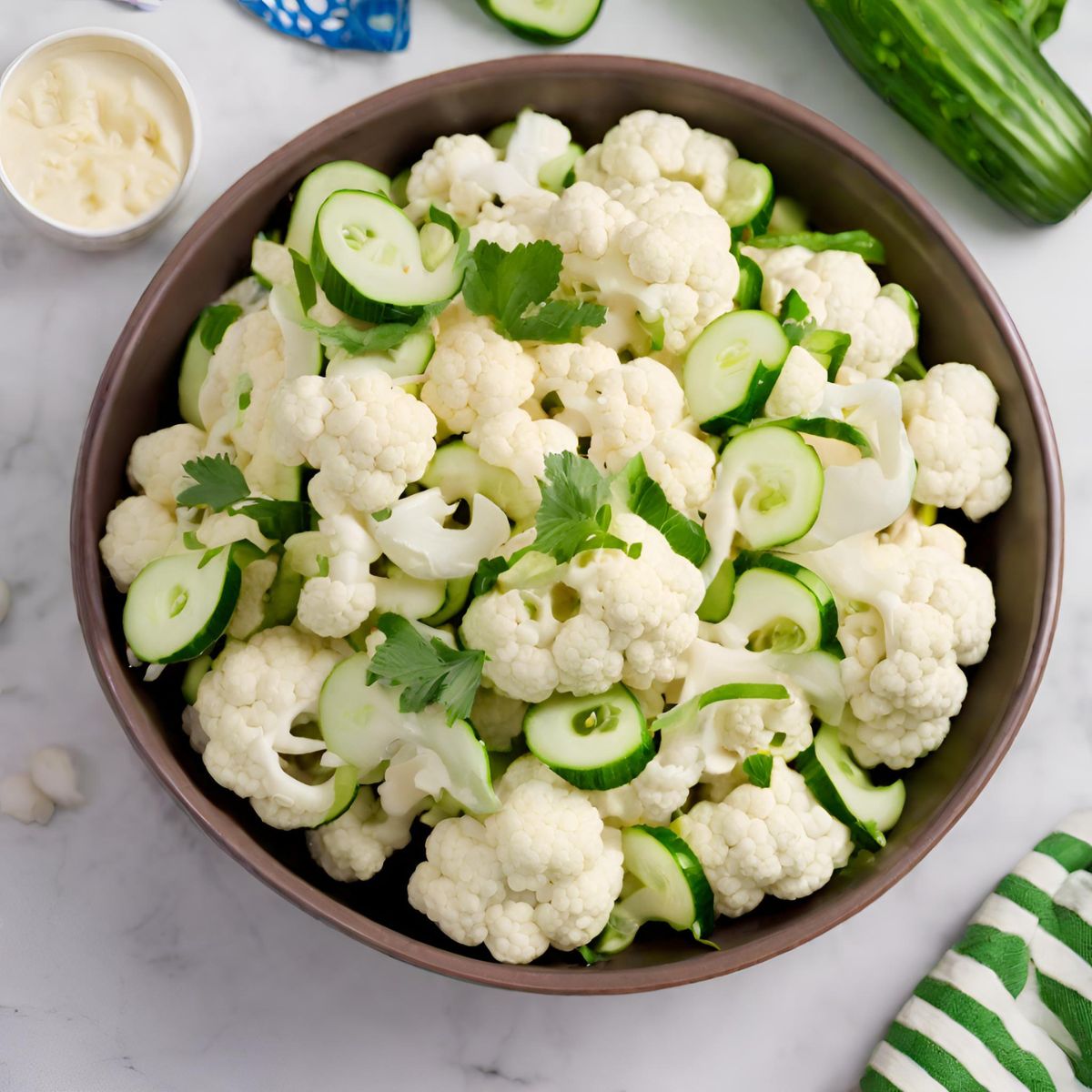 Crispy Cauliflower Crunch: (Cucumber Tango) Salad! - The Fresh Man cook