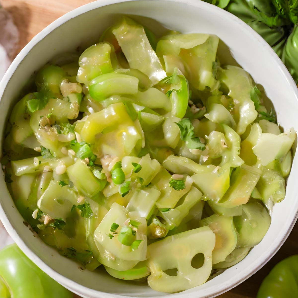 Fresh Green Tomato Salad (Zesty Herb Twist) - The Fresh Man cook