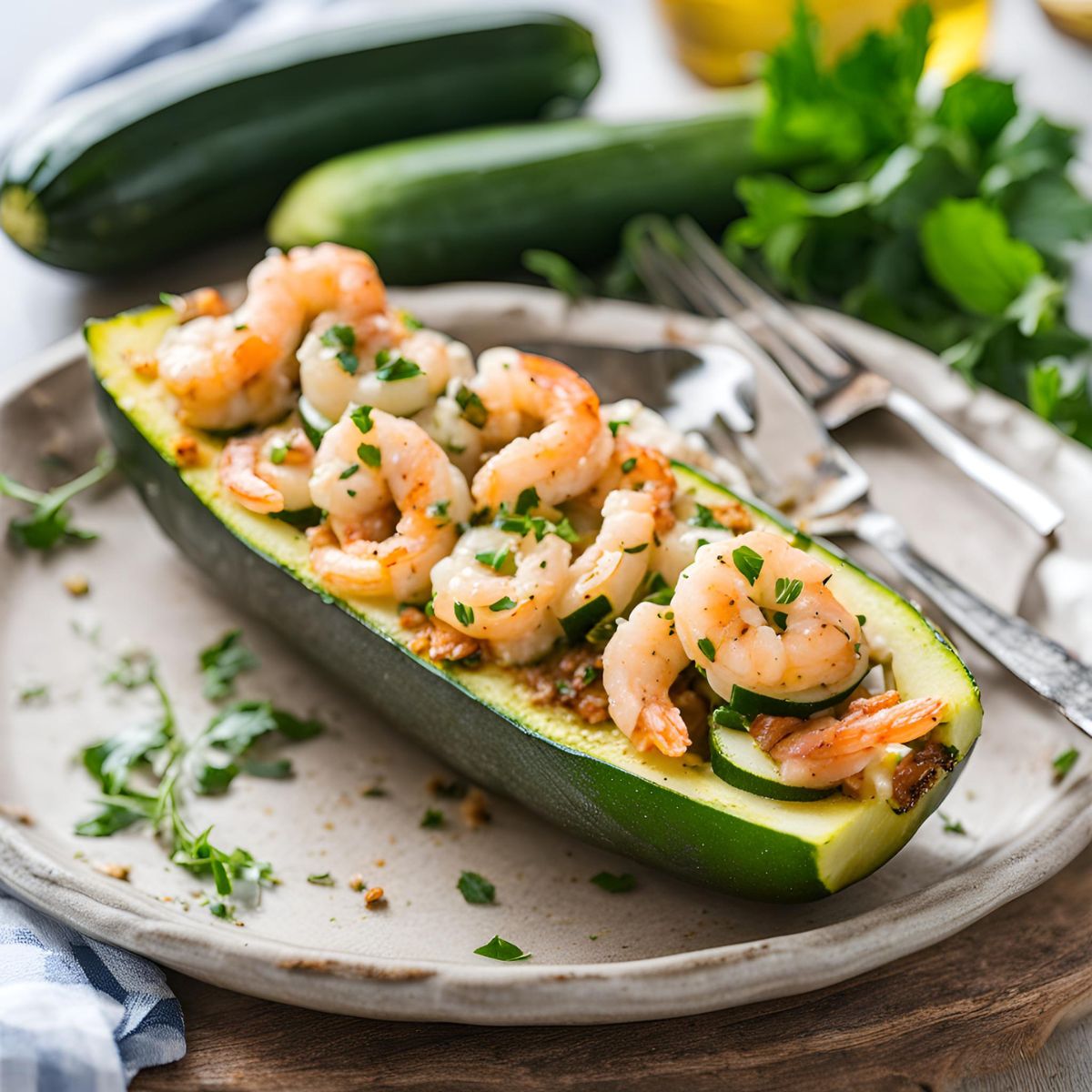 Garlicky Shrimp Zucchini Boats Recipe: Fresh and Flavorful! - The Fresh ...