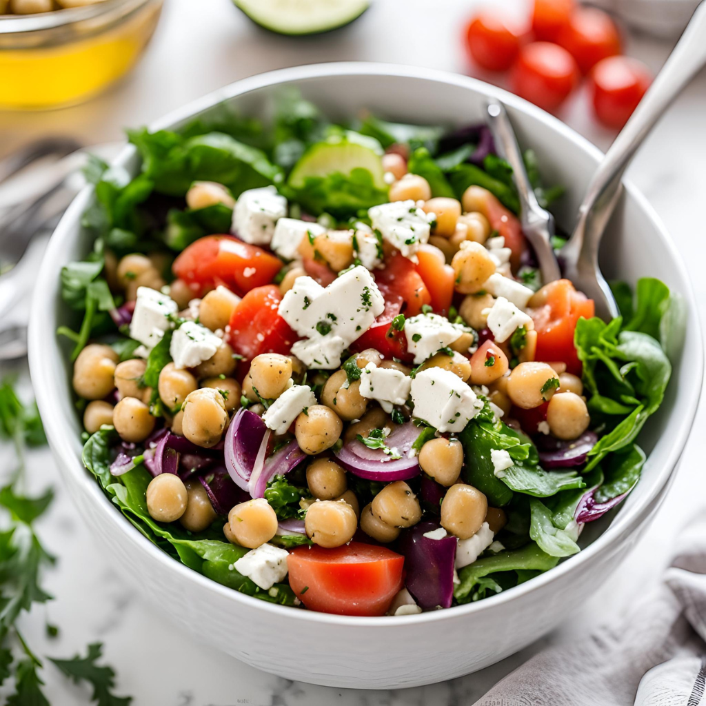 Greek Chickpea Salad: Tossed In Classic Greek Chickpeas! - The Fresh ...