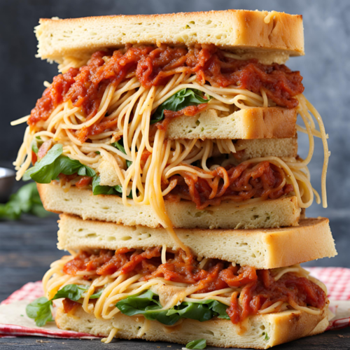 Spaghetti Sandwich: A Tangy Fusion! - The Fresh Man cook